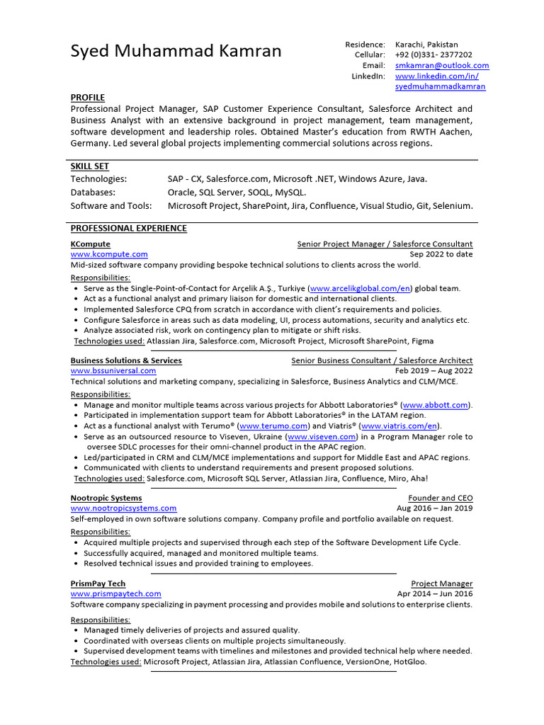 CV - S. M. Kamran | PDF | Esri | Arc Gis