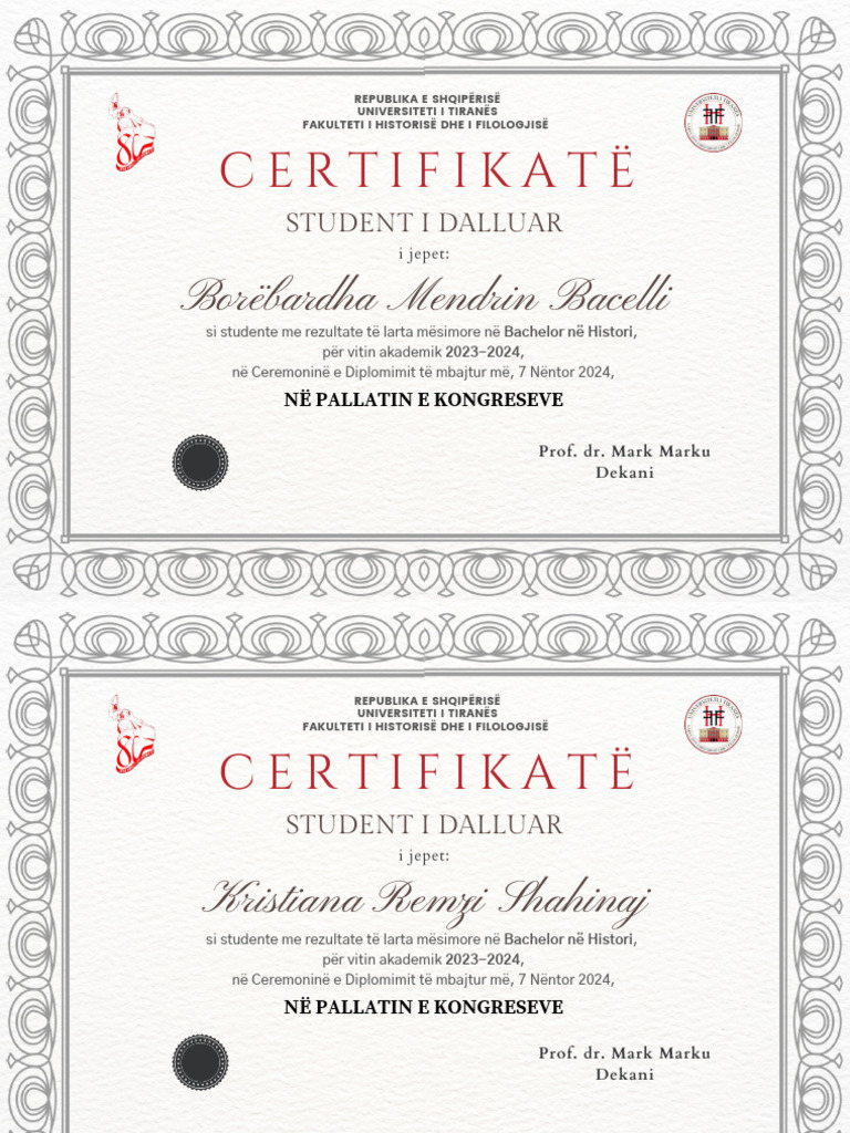 Certifikata Student i Dalluar | PDF
