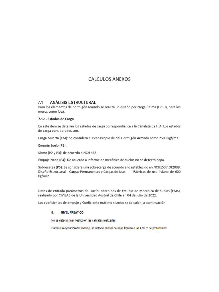 Calculos Anexos: 7.1 Análisis Estructural | PDF