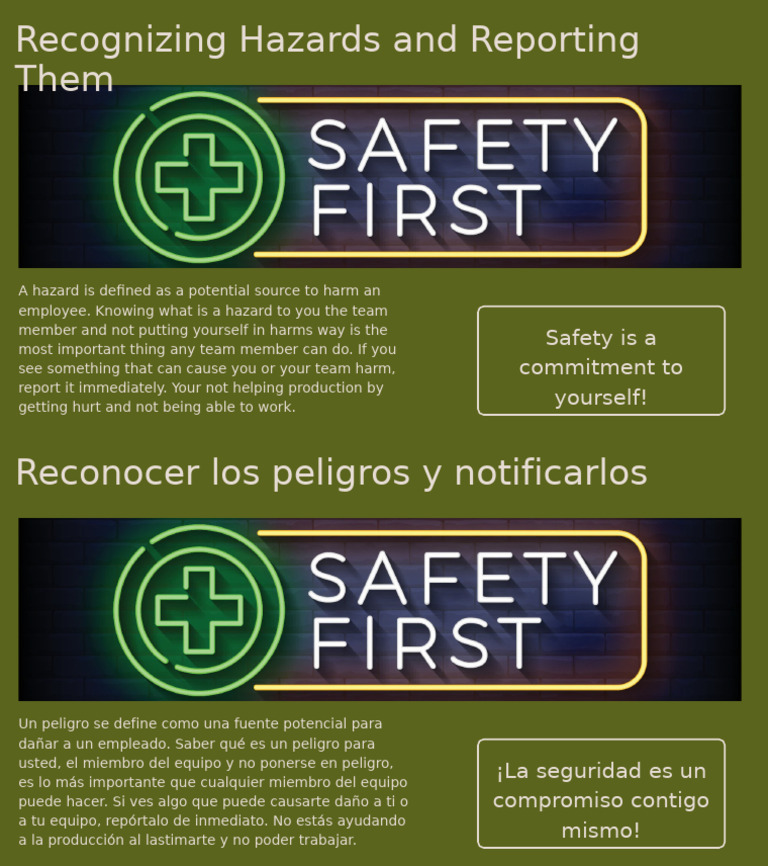 Recognizing Hazards and Reporting Them | PDF