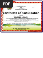 Template Certificate of Participation Lac | PDF