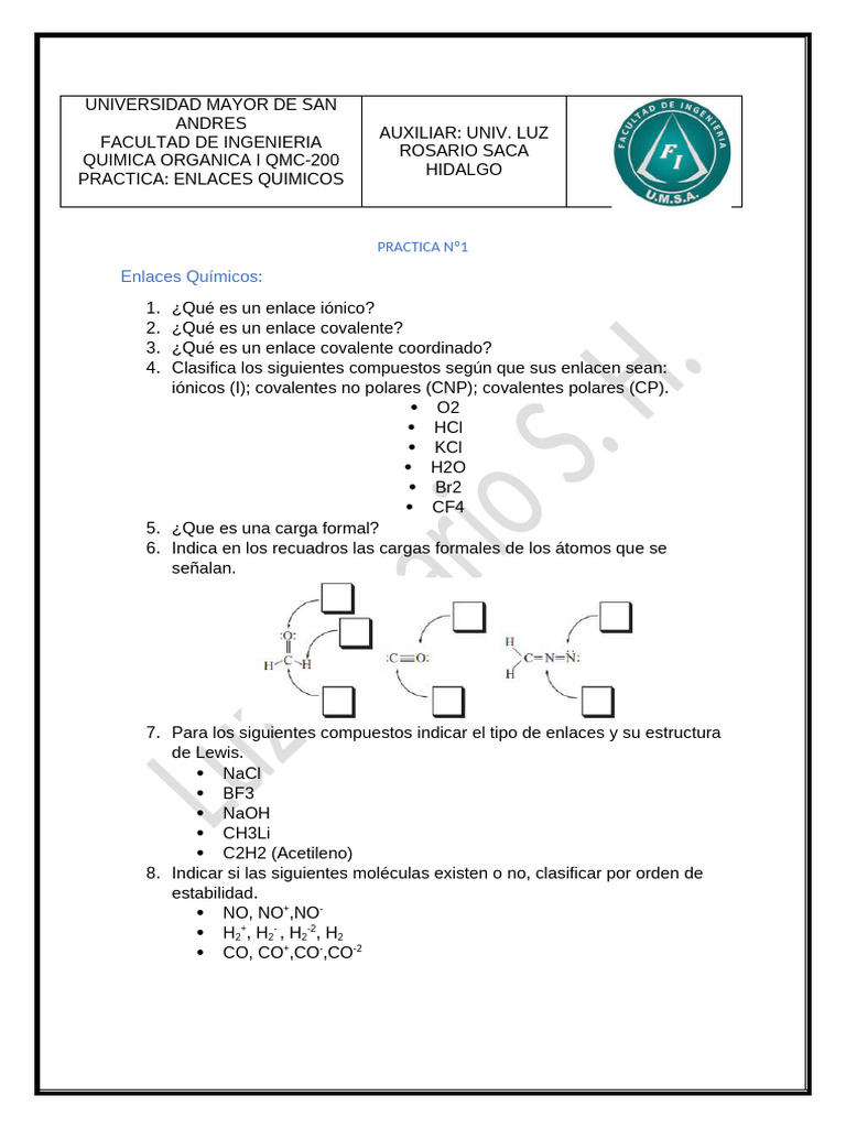 Practica Introduccion QMC Organica | PDF