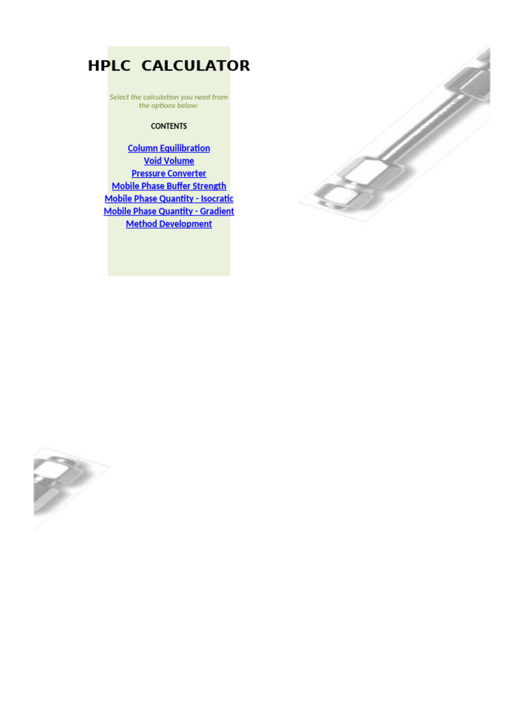HPLC Calculations for Chemists | PDF | High Performance Liquid ...