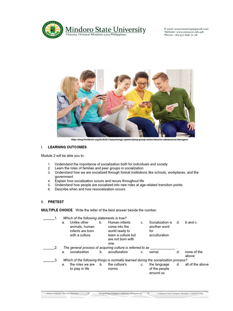Lesson 3 - Socialization | PDF | Socialization | Gender