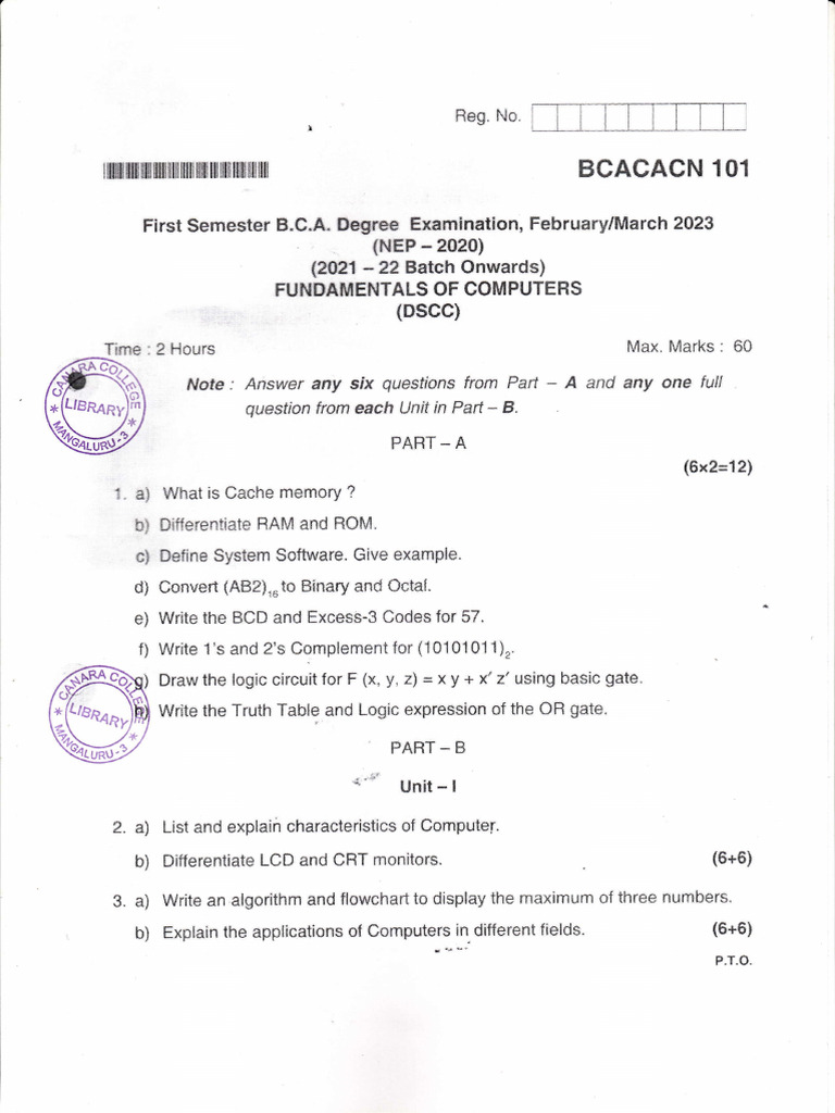 NEP BCA I Sem Fundamentals of Computer | PDF
