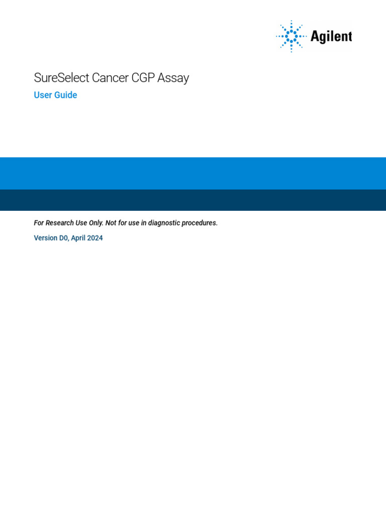 Sureselect Cancer CGP Assay: User Guide | PDF | Dna Sequencing ...