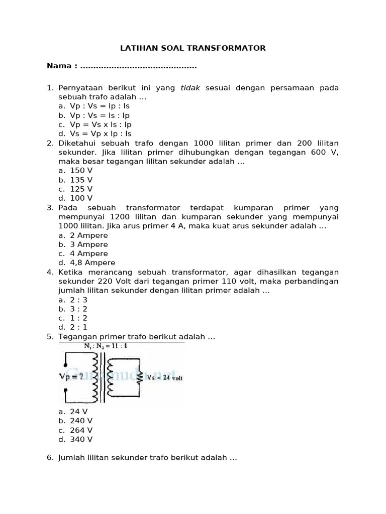 Latihan Trafo | PDF