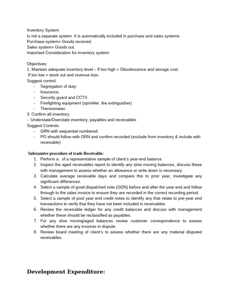Inventory System | PDF | Audit | Financial Statement