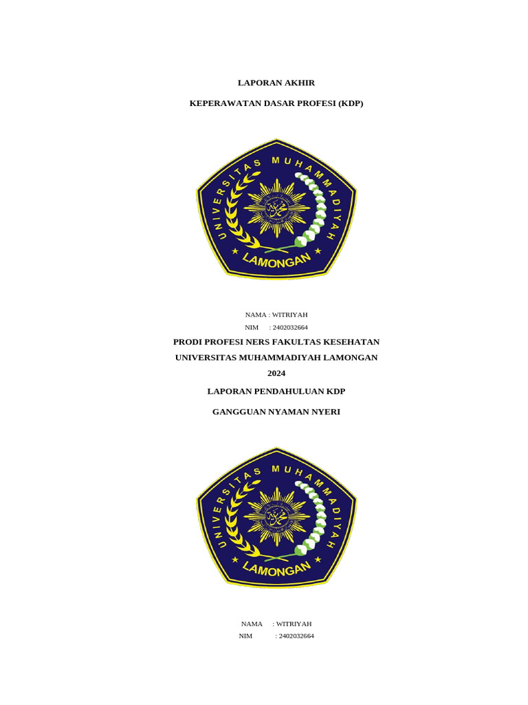 Laporan Pendahuluan 2024 KDP | PDF