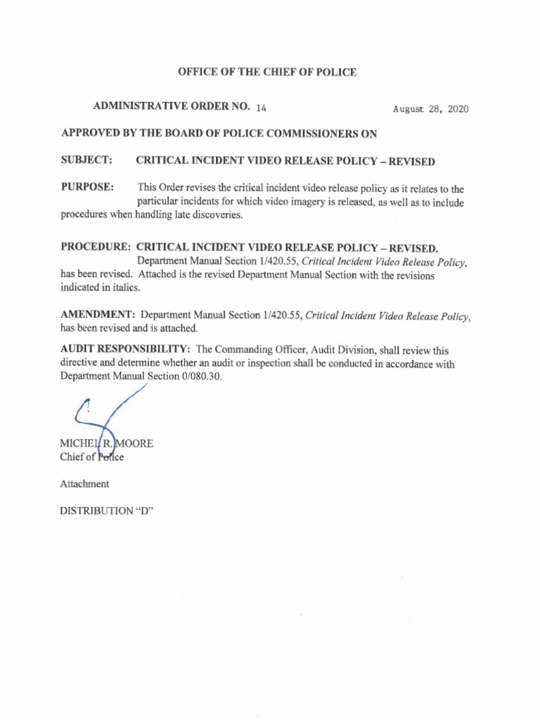 Critical Incident Video Release Policy | PDF | Los Angeles Police ...