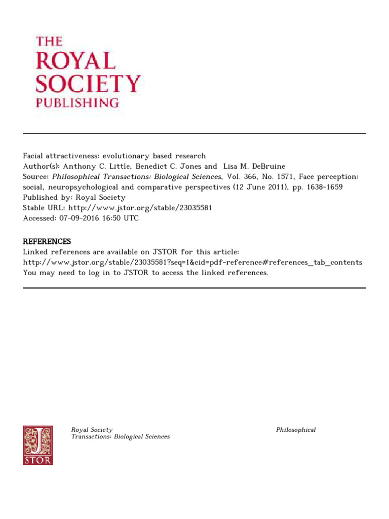 Facial Attractiveness (Evoluntionary) | PDF | Physical Attractiveness ...