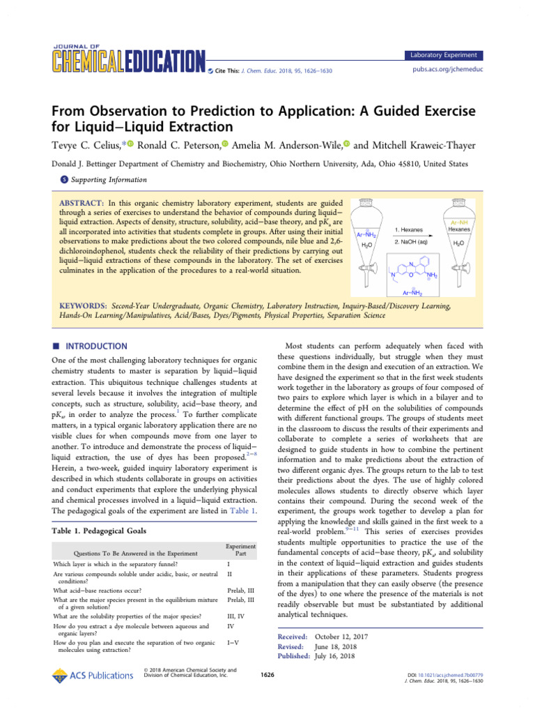 A Guided Exercise For L-L Extraction | PDF | Solubility | Acid ...
