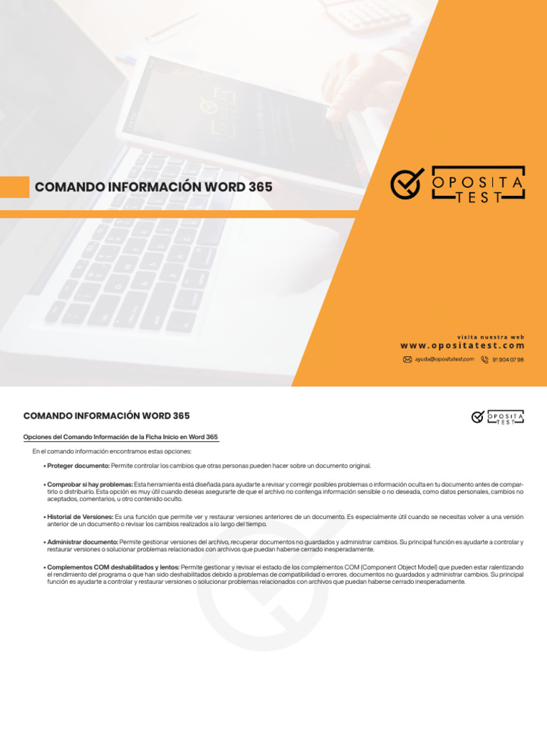 Opciones de Información en Word 365 | PDF | Archivo de computadora ...
