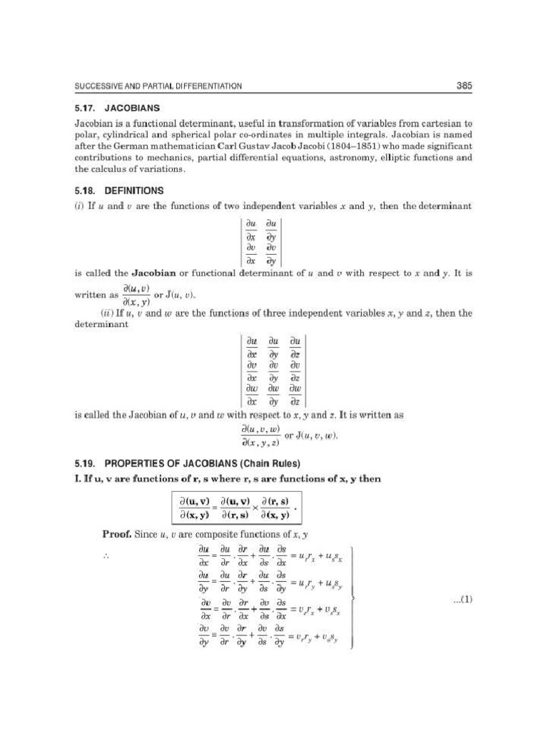 Jacobians & Maxima and Minima | PDF