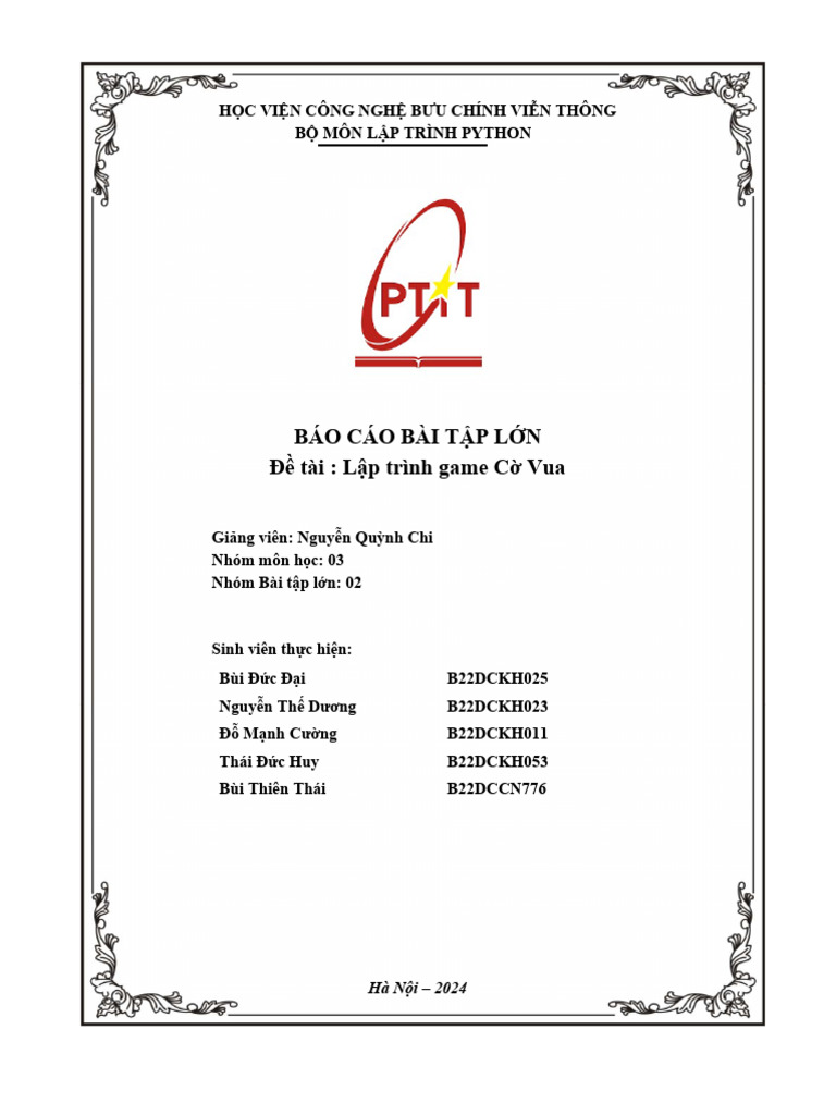 Báo Cáo BTL Python - Nhóm 2 | PDF