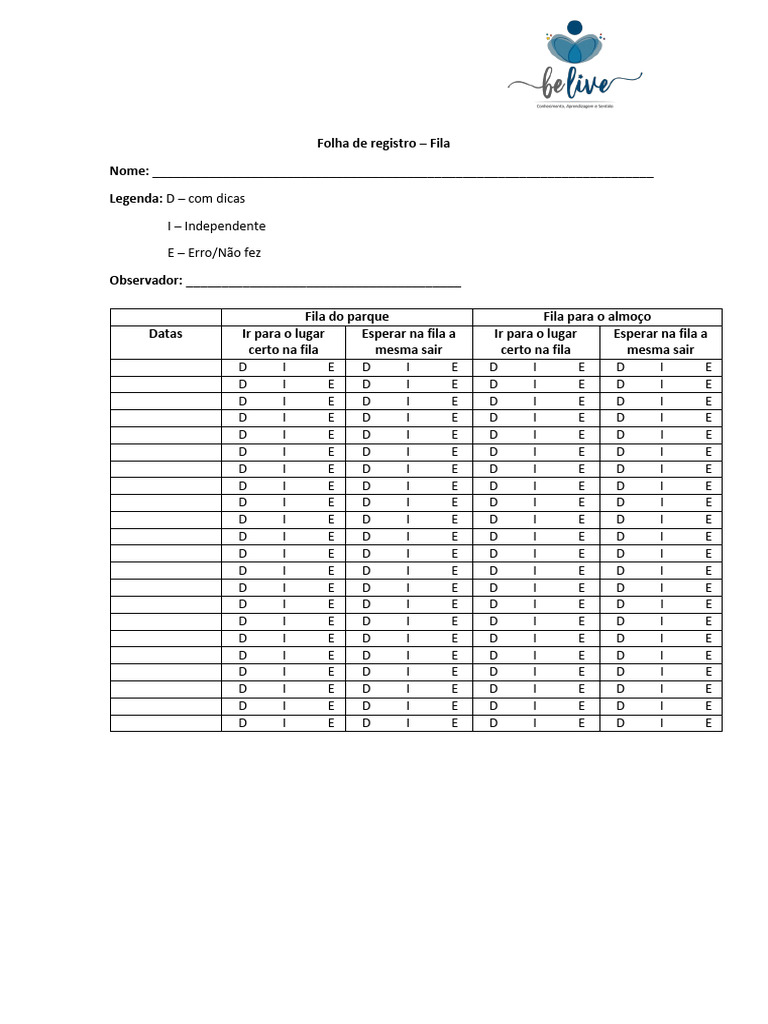 Folha de Registro - Fila | PDF