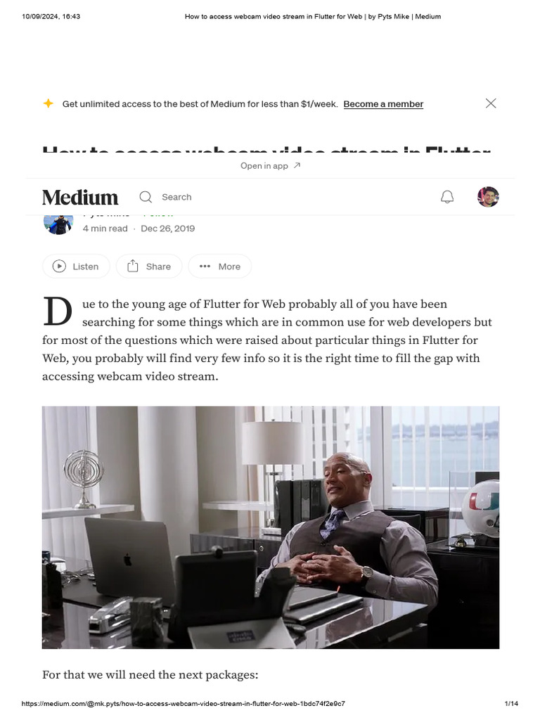 How To Access Webcam Video Stream in Flutter For Web - by Pyts Mike - Medium | PDF | Software ...