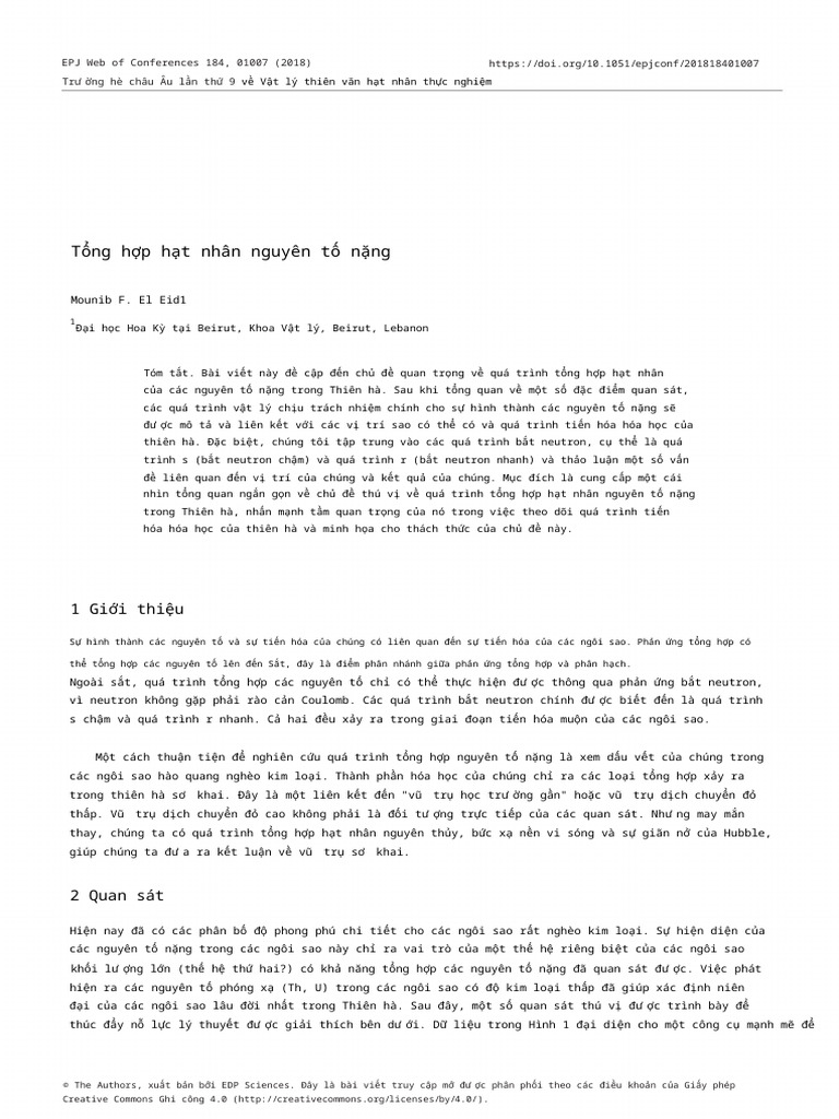 Heavy Element Nucleosynthesis | PDF