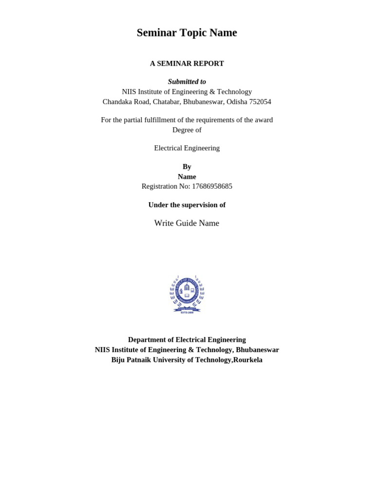 NIIS Seminar Report Format | PDF