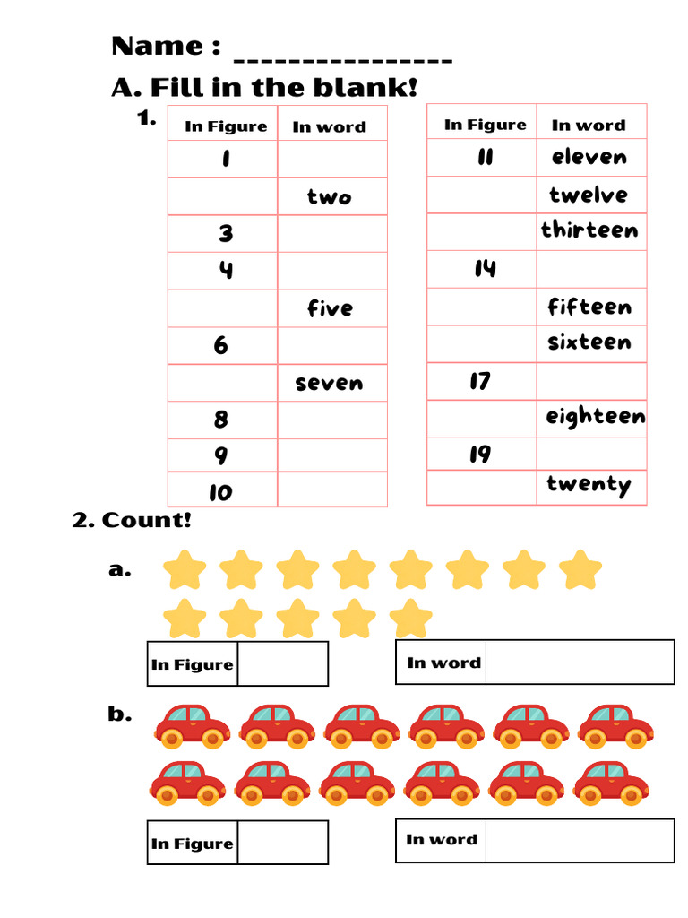 Numbers 0 - 20 | PDF