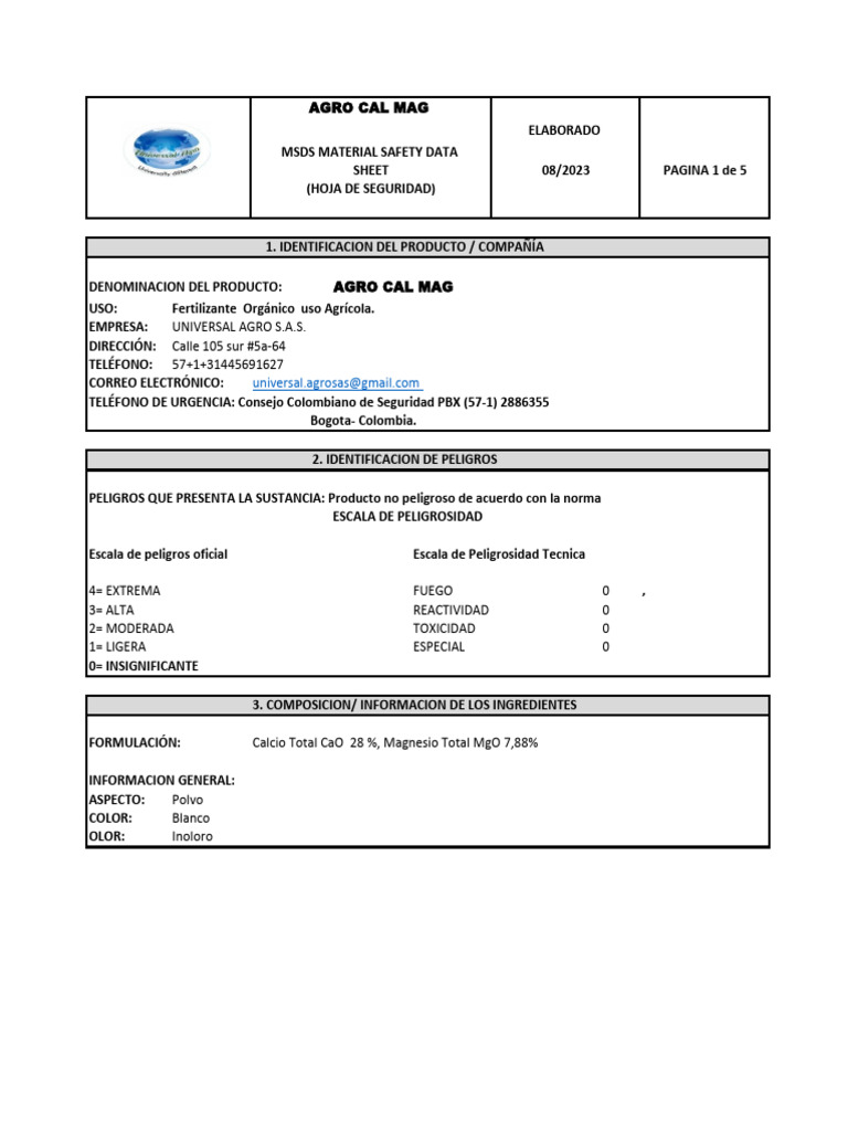 HS Agrocal Mag (08.2023) | PDF | Agua | Residuos