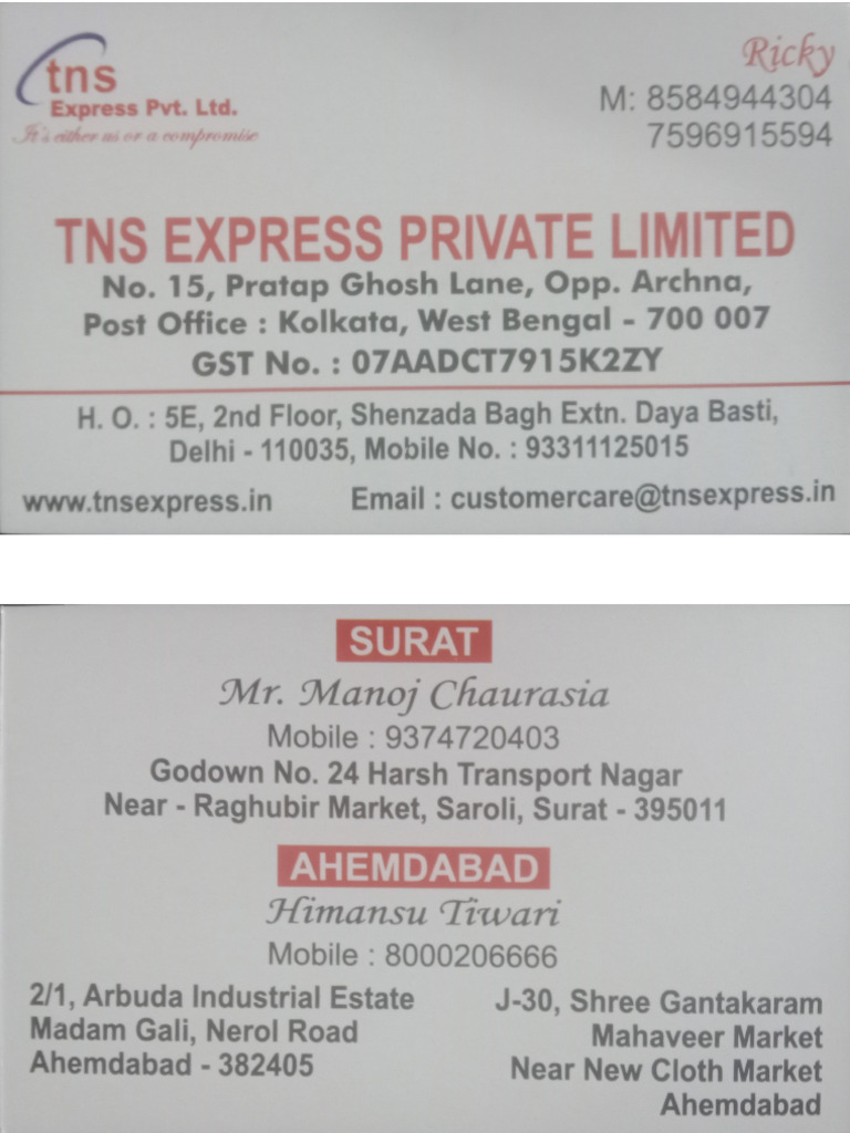 TNS Express PVT LTD | PDF