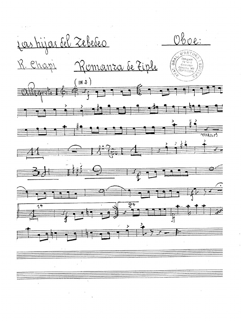 20 JULIO 2 05 Las Hijas de Zebedeo Carceleras Oboe | PDF