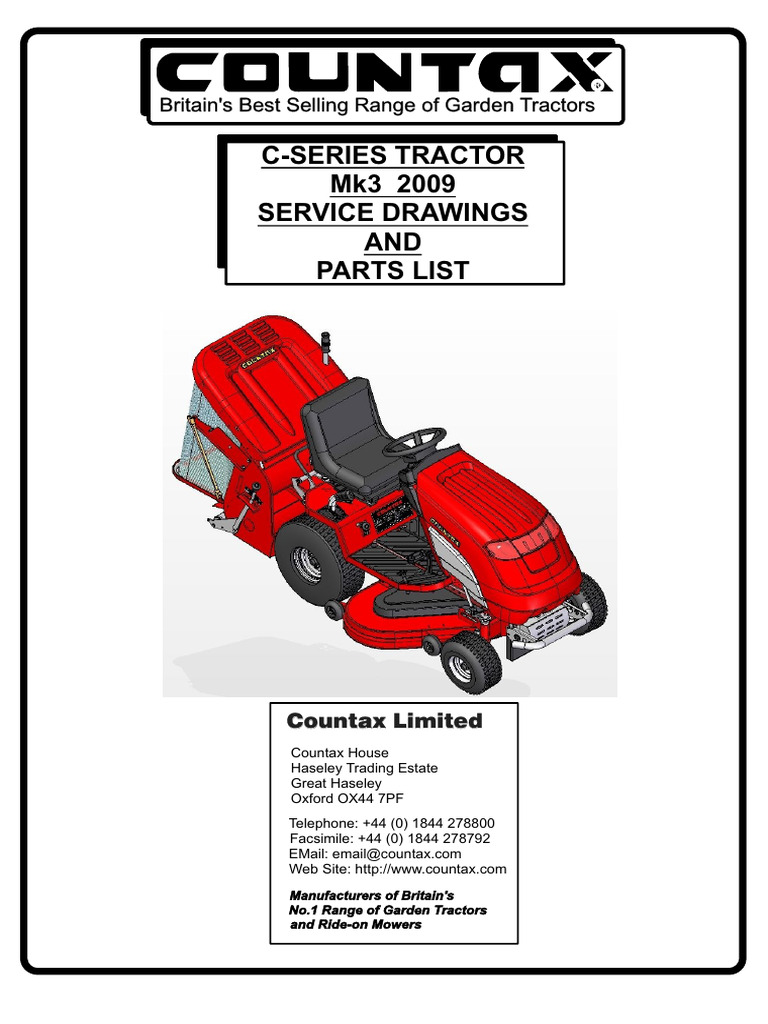 Countax C-Series Tractor Parts Manual | PDF | Screw | Tractor