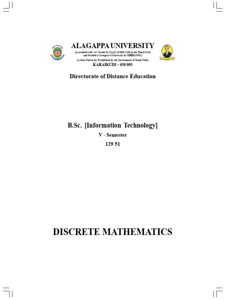 UG B.sc. Information Technology 129 51 Discrete Mathematics BSc-IT Sem ... UG B.sc. Information Technology 129 51 Discrete Mathematics BSc-IT Sem ...