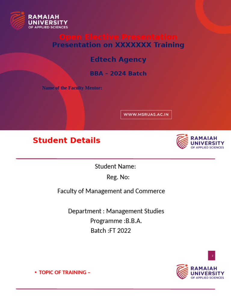 Open Elective Presentation Templete | PDF