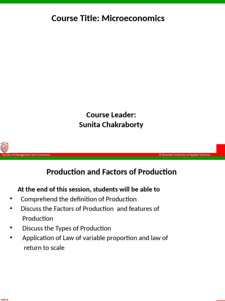 Microeconomics: Production Factors Explained | PDF | Production ...