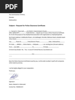Letter Format To Police Verification Certificate For Job | PDF