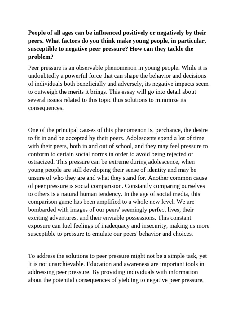 Peer Pressure Pdf