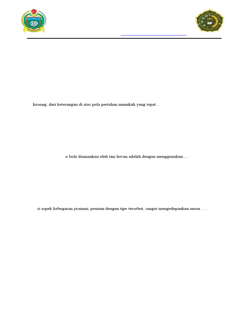 Soal PJOK Asesmen Sumatif (Kelas X Kurmer) | PDF