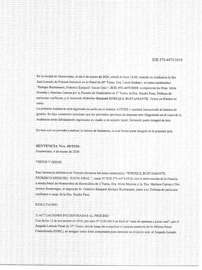 JLPP40 Sent 40 2020 Valoracion Testigos Protegidos Premeditacion | PDF