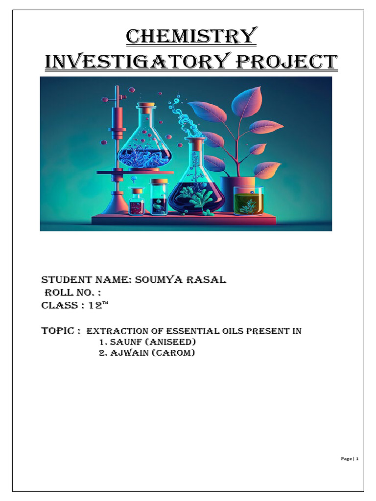 CHEM PROJECT FINAL | PDF | Herbs And Spices