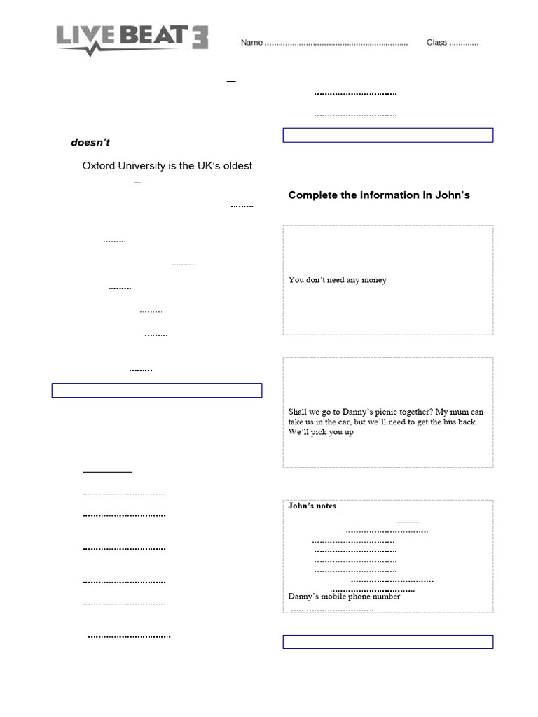LB3 Skills Test 3A | PDF