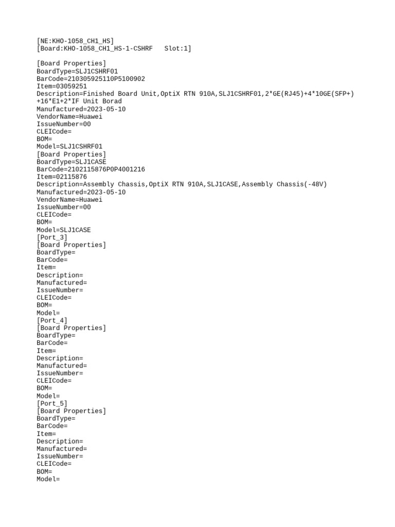 Boaed Detail Information Repport | PDF