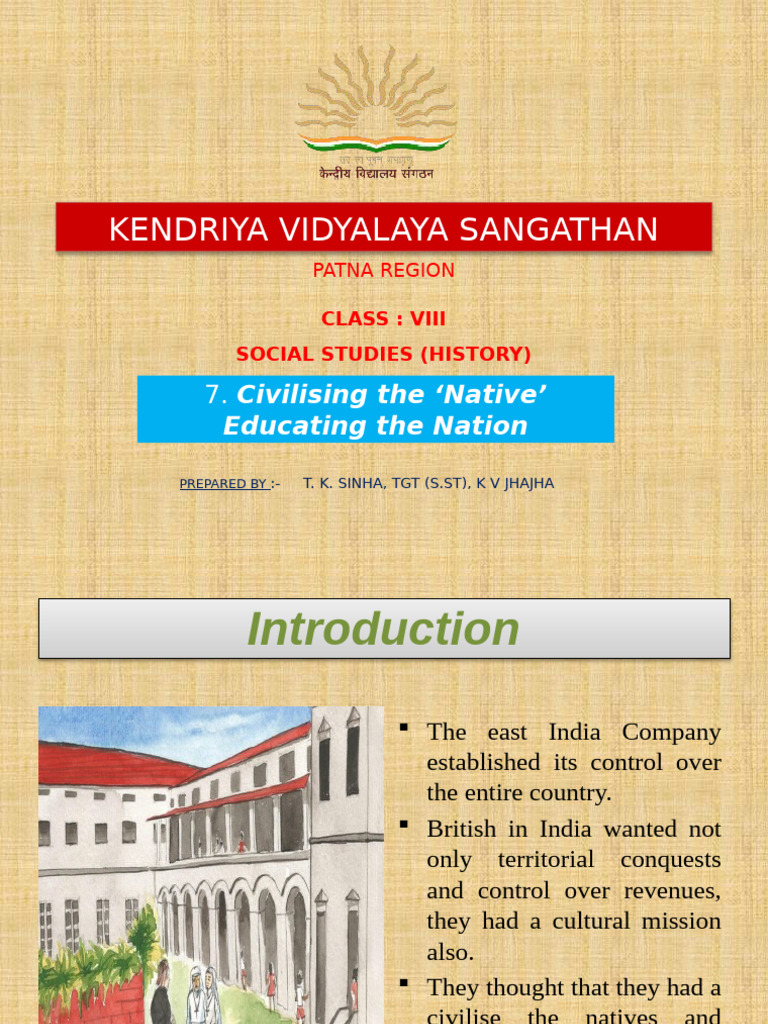 Viii History 7. Civilising The Native... 1 - Kanhu Charan Pradhan | PDF | Rabindranath Tagore ...