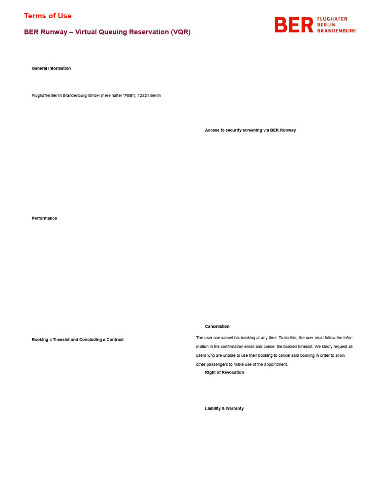 BER Runway Booking Guide | PDF | Legal Liability | Negligence
