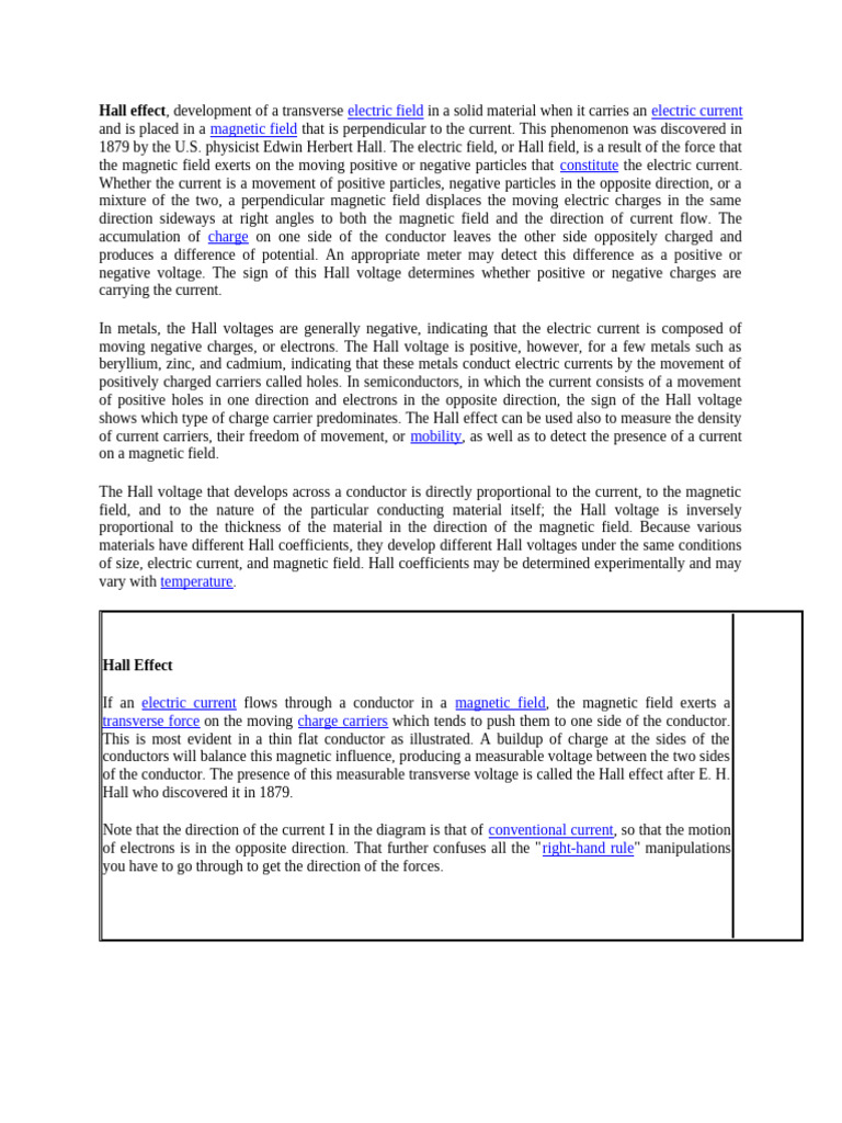 Hall Effect 7 | PDF | Electric Current | Magnetic Field