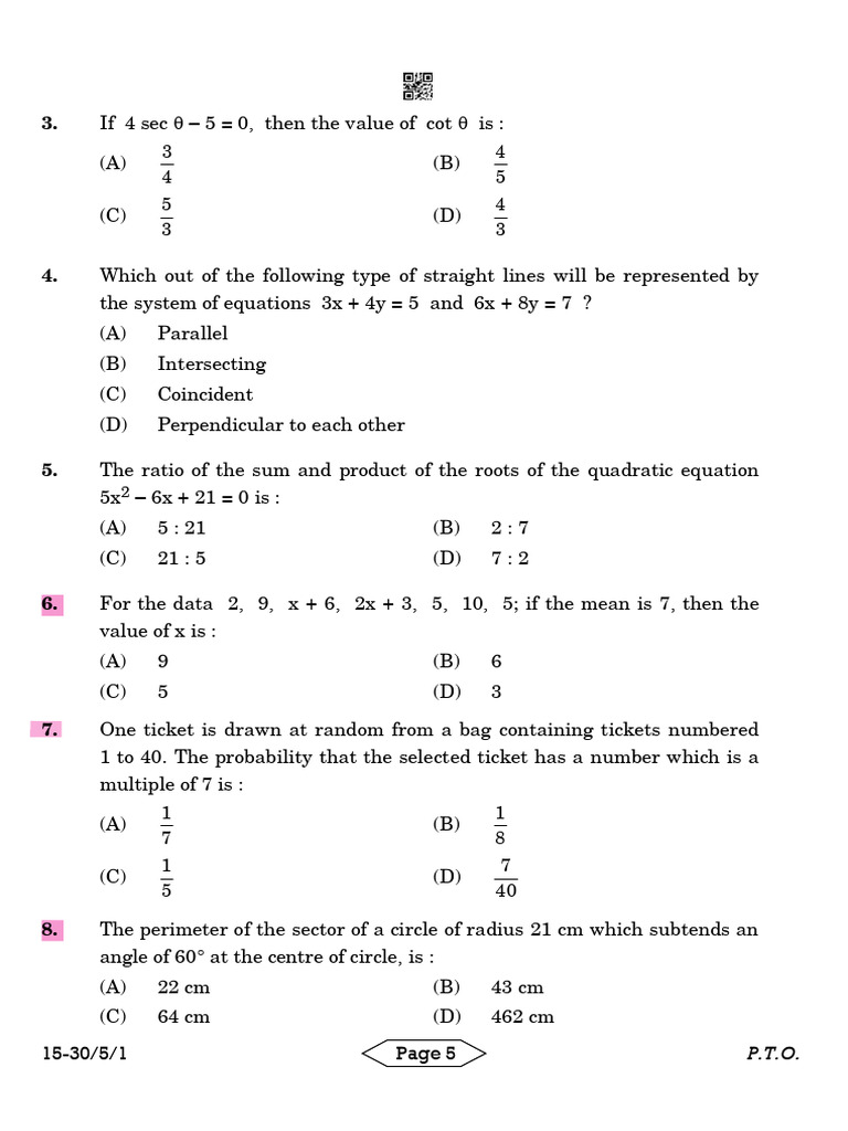 30 5 1 (Mathematics Standard) Removed | PDF | Circle | Angle