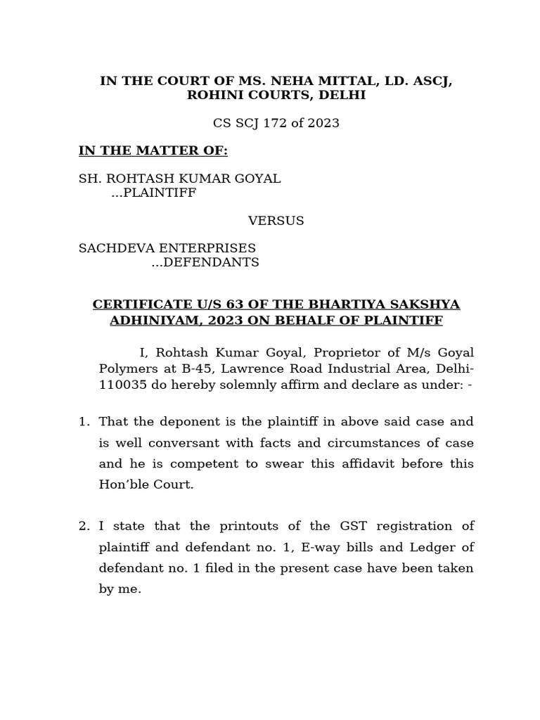 63 Certificate of Mr. Rohtash Kumar Goyal | PDF