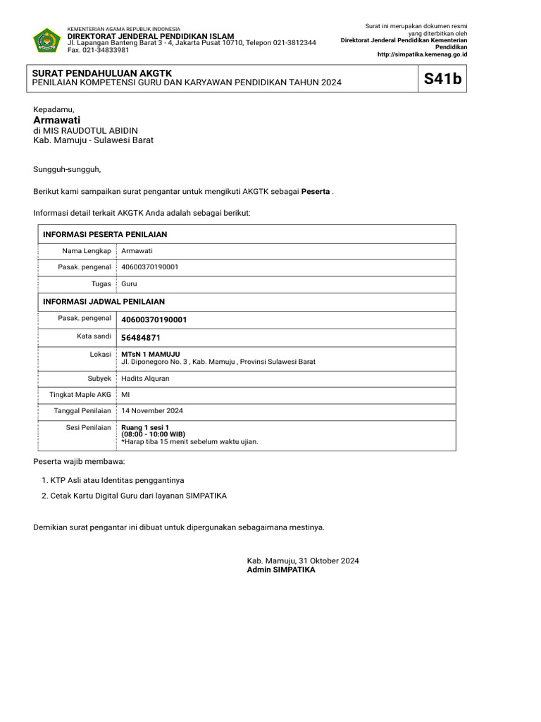 Kartu AKG Arma | PDF