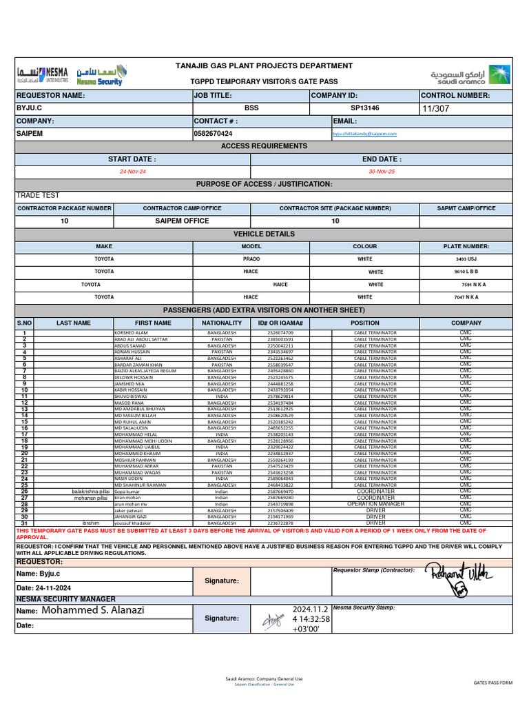 Temporary Visitor Gate Pass Form | PDF | Bangladesh