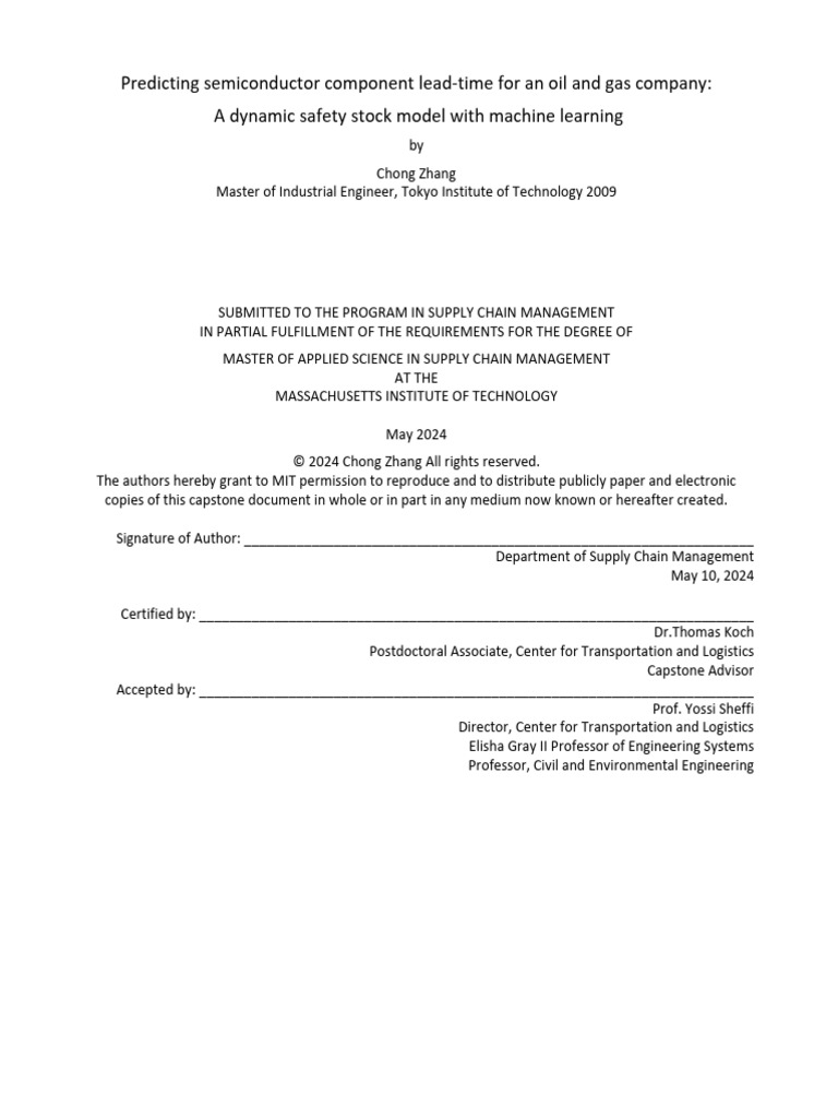 Dynamic Safety Stock for Semiconductor Lead-Time | PDF | Artificial ...