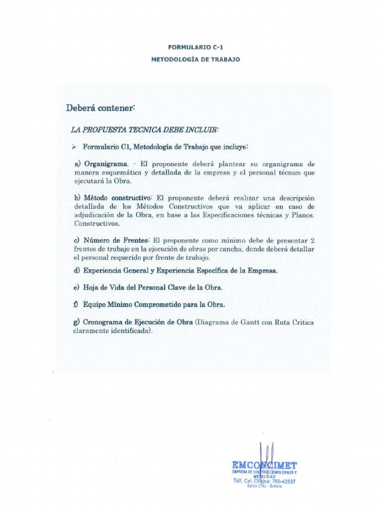 Formulario C-1 | PDF