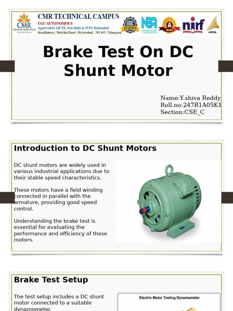 Brake Test On DC Shunt Motor Beee Lab | PDF | Electrical Engineering ...