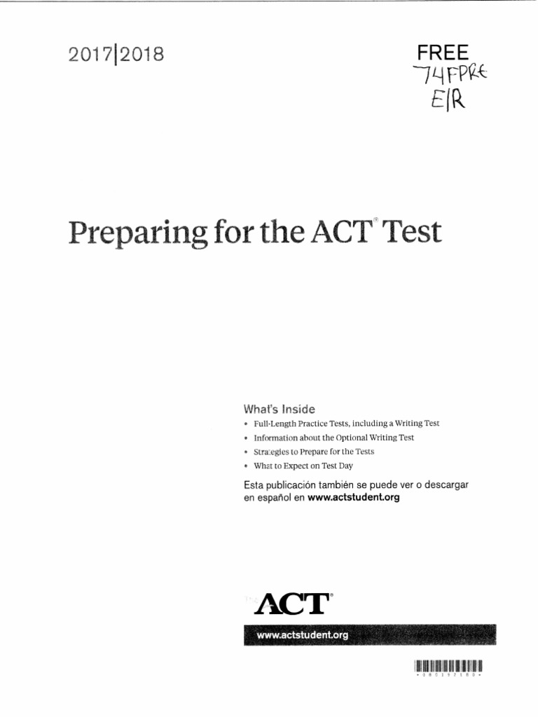 2019 2020 ACT Test Form 74FPRE E R Version | PDF