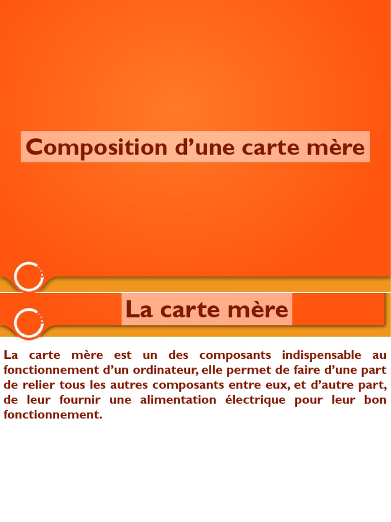 Composition et fonctionnement d'une carte mère | PDF | Électronique ...